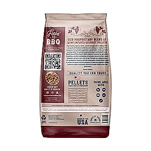 Knotty Wood Barbecue Almond Cabernet Cooking Pellets BBQ Smoker Red Wine Oak Blend 100% Pure Natural Almond Wood No Fillers Oils or Additives Two 20# Bags, 40 lbs Total