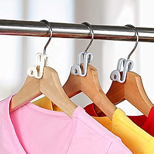 Mlici Connector Hooks Hanger Extenders for Velvet Hangers Coat Clothes Garment, Mini Cascading Velvet Hangers with Hooks, Heavy Duty Huggable Hangers Space Saving(Grey)