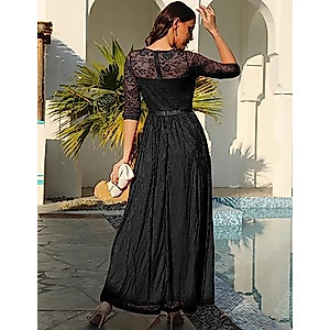 Wedtrend Black Bridesmaid Dress for Women Cocktail Party Dress Special Occasion Gowns and Evening Dresses Tea Length Mother of The Bride Dresses Sheer Sweetheart Neckline Dress WTL20007BlackL