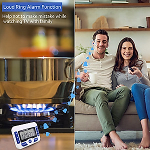 Fdit Count Down Timer Multi-Function 4 Channels Digital Kitchen Cooking Timer 4 Groups Set Magnetic Laboratory Meeting Timer with Digital Alarm Clock Function