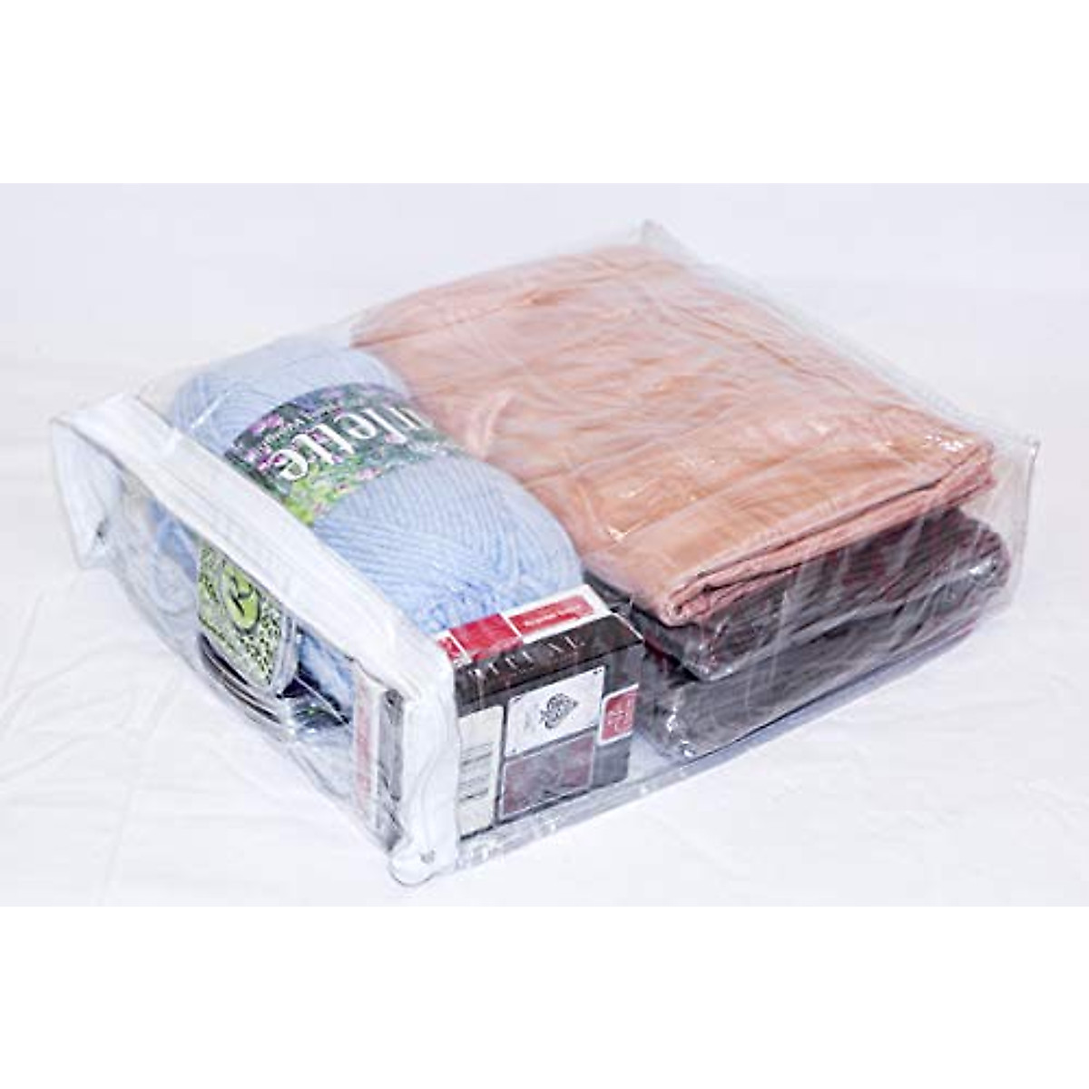 Clear Vinyl Zippered Storage Bags 9.5 x 11.5 x 3 Inch 5-Pack with 7.5" Insert Pocket