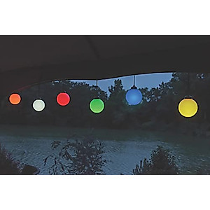 Xodus Innovations WP465 Battery Powered Hanging Decorative Outdoor Pulsing 5" Globe Light with Sensor Turns-On at Dark for 4 Hours, Light Green, 5"