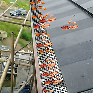 Plastic Gutter Guard Mesh Protector, 6” x 20 Ft Roofing Gutters Screen Roll with 10 Clip Fixing Hooks, Leaf Protection Cover Netting to Stop Gutter Drain Downspout Clogging from Leaves or Debris