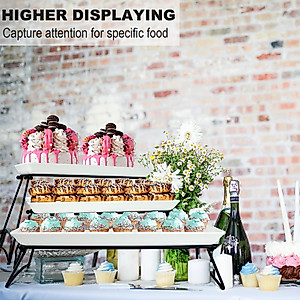 Czlizdyt Extra Large 3 Tier Serving Tray Set, 24x22x9.7 inch Cupcake Fruit Cookie Dessert Table Display Stands Melamine Tiered Serving Platters Food Trays for Party Buffet Entertaining, White