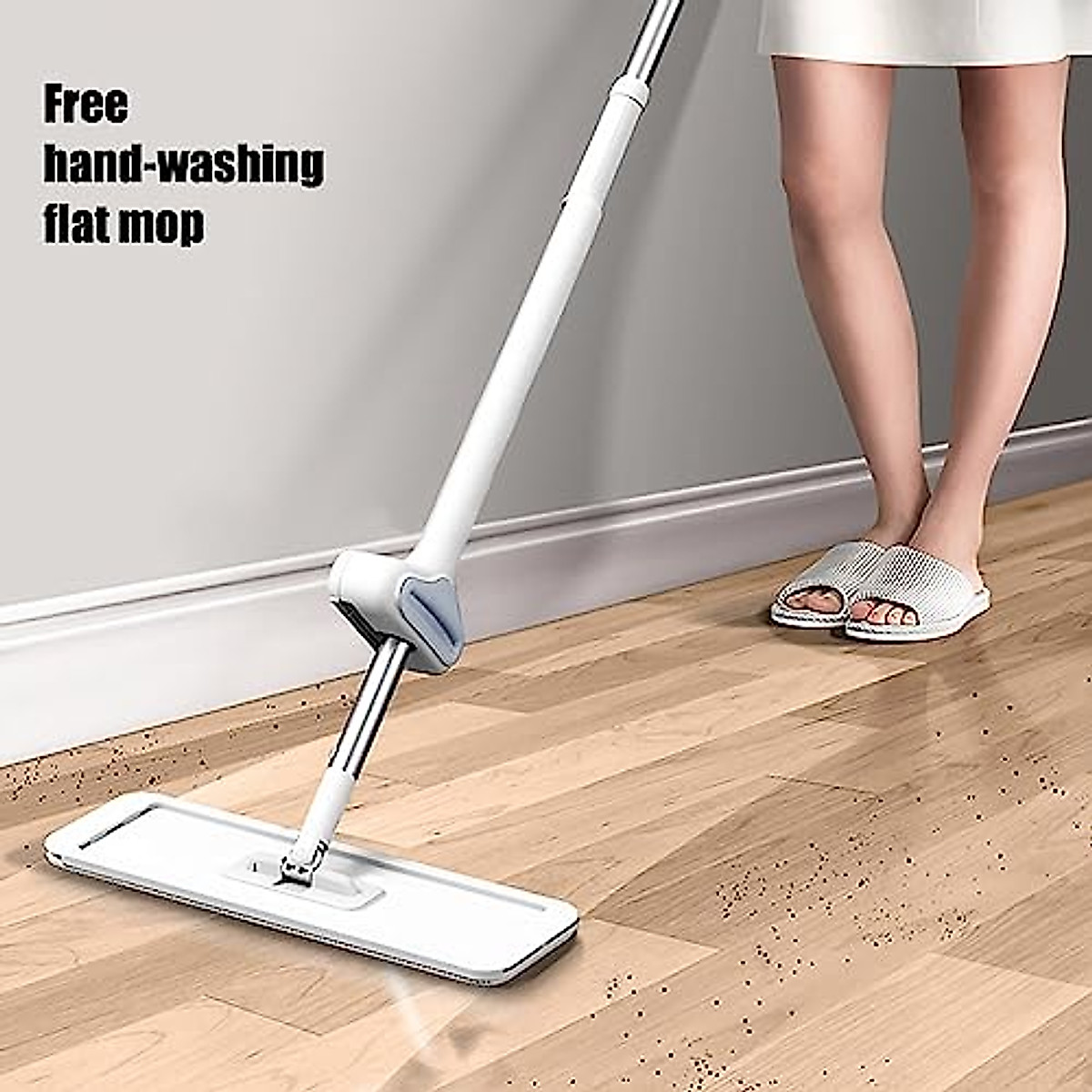 KUIKUI Wet Dry Dual Use Dust Cleaning Squeeze Flat Mop Kit, Sturdy, Flexible, and Efficient Floor Cleaner Accessory for Home Use