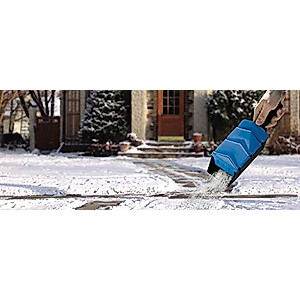 Scoop Spreader for Grass Seeds/Fertilizer/Sand/Salt, Multi-Use Hand Spot Spreader Effortlessly Spread Salt or Sand on Driveways, Walkways and Parking Spots in The Winter - up to 70 oz.