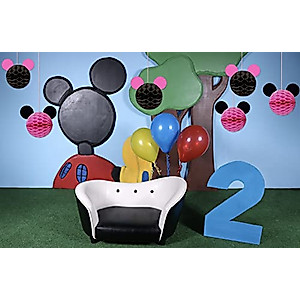 Minnie Birthday Party Decorations - Minnie Inspired Honeycomb Hanging Mouse Ears - Cartoon Mouse Birthday Decorations - 6 Minnie Honeycomb Balls by Jolly Jon (Honeycomb Only)