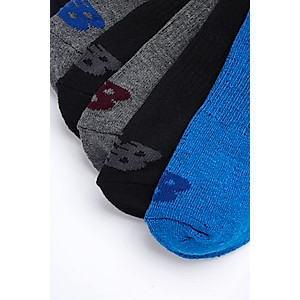 New Balance Boys' Quarter Socks - 16 Pack Soft Cushioned Performance Ankle Socks for Boys - Breathable Boy's Sports Socks, Size Large, Blue Assorted