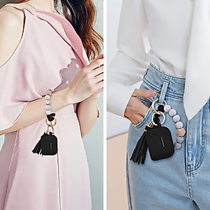 Filoto Airpods Pro 2nd Generation Case Cover 2022, Cute Silicone Protective Case with Bracelet Keychain Accessories for New Apple Airpods Pro 2 Women Girls (Black)