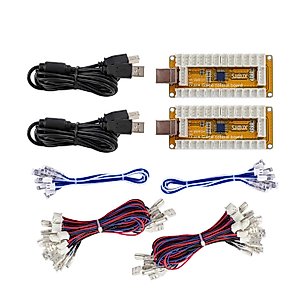 SJ@JX Arcade Game USB Encoder Zero Delay 2 Player Gamepad LED Button Joystick Controller for Nintendo Switch PC PS3 Retropie Raspberry Pi MAME