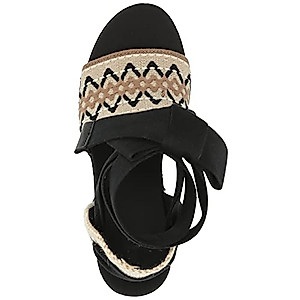 UGG Women's Abbot Ankle WRAP Wedge Sandal, Black, 8