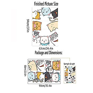 Buer Homie Wall Stickers, Cats and Kitten Pattern, Nursery Murals for Kids Bedroom