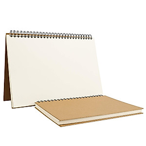 TOP-Pindu Spiral Sketchbook Pad, Blank Scrapbook, Art Drawing Book, 120 Pages/ 60 Sheets 140gsm (A4)