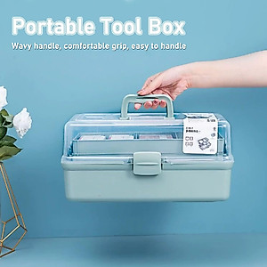 Chistepper 3-Layers Multipurpose Plastic Storage Box Craft Storage Box Paint Storage Organizer Paint Brush Holder 2-Tray Art Supply Box Craft Paint Storage Craft Paint Storage for Painting Supplies