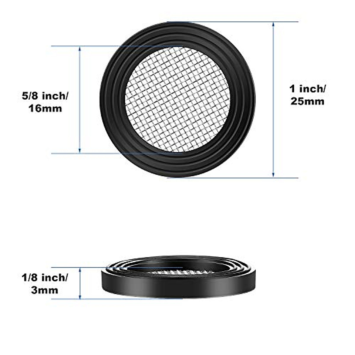 20 Pieces Stainless Steel Filter Garden Hose Washer Seal O Ring Gasket Rubber Washer with 40 Mesh for 3/4 Inch Garden Hose and Water Faucet