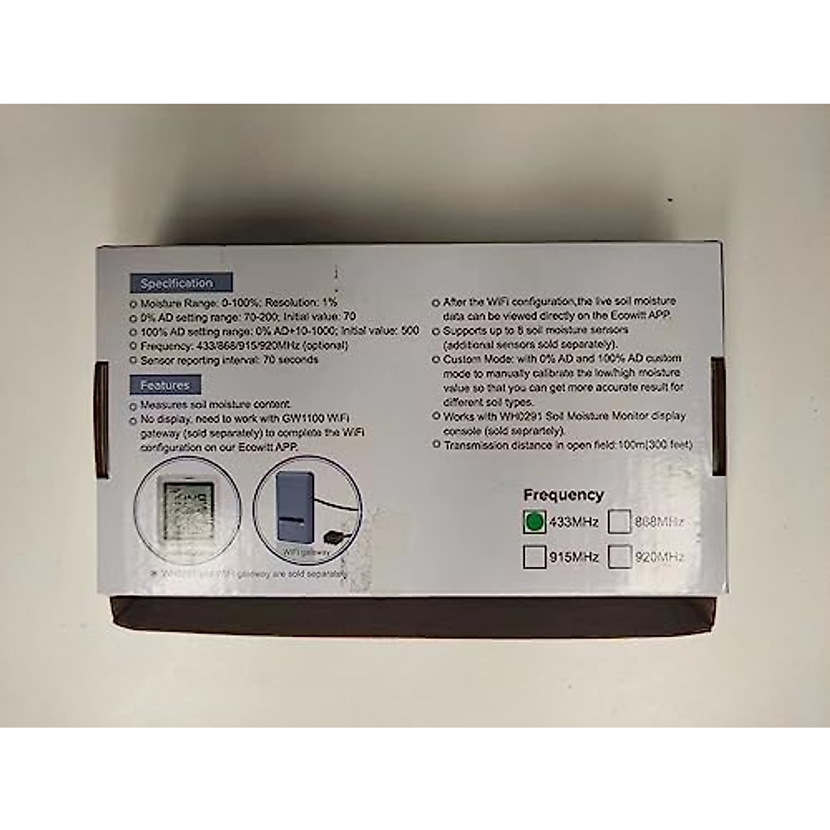 ECOWITT WH51 Soil Moisture Sensor Soil Humidity Tester - Accessory Only, Can Not Be Used Alone