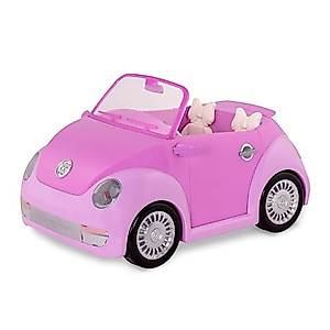 Glitter Girls – Purple Convertible Car & 14-inch Poseable Doll Candice – Rolling Wheels, Opening Doors, Trunk & Interior Storage – Toys, Clothes, and Accessories for Ages 3+