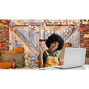 YYNXSY Fall Thanksgiving Backdrop Autumn Pumpkin Harvest Barn Background Hay Maple Leaves Baby Shower Banner Supplies Photo Booth Prop 7X5FT YY-2515