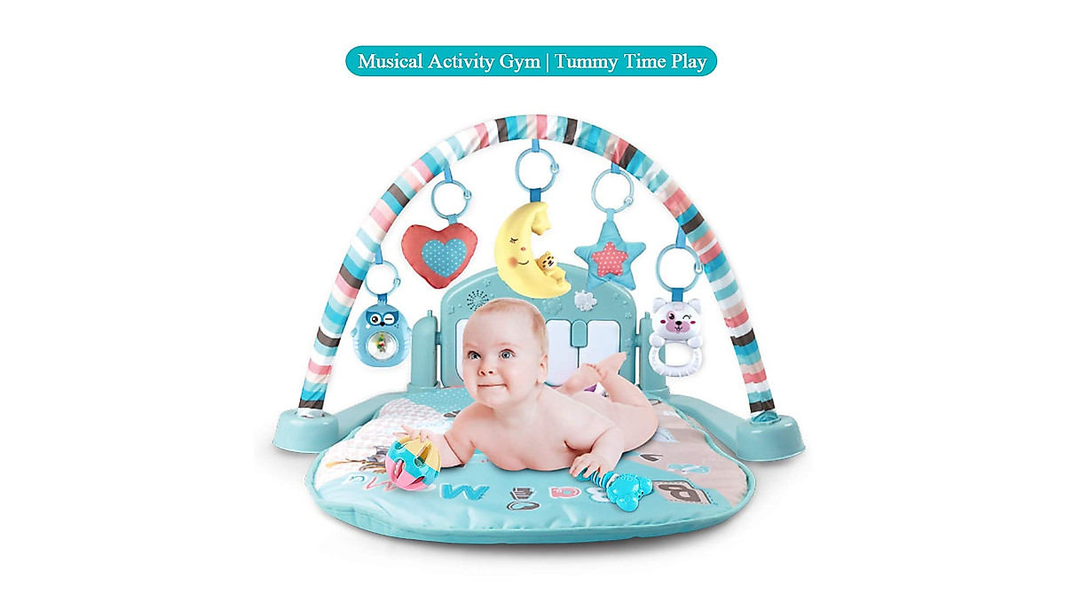 TEMI Baby Gym Toys & Play Mat with Music and Lights | Developmental ...