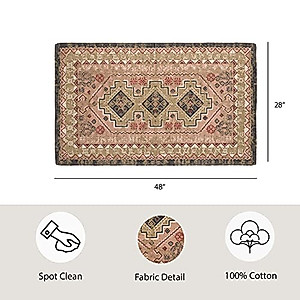 French Connection – Stonewash Rug | Cherokee Strawberry Style | Modern Boho Home Décor | Rectangle Accent Area Rug | 100% Cotton | Measures 2'4 x 4 | Blush