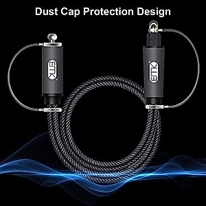 Optical Extension Cable Male to Female Coupler CableToslink Audio Cable Nylon Braided Jacket 24K Gold-Plated Fiber Digital Extension Adapter Cable for Home Theater Sound bar TV PS4 Xbox 3.3ft