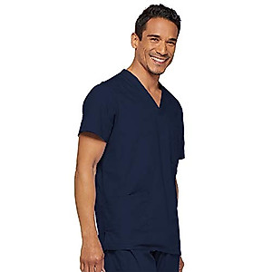 Dickies Men's EDS Signature V-Neck Scrub Top, Navy, Large