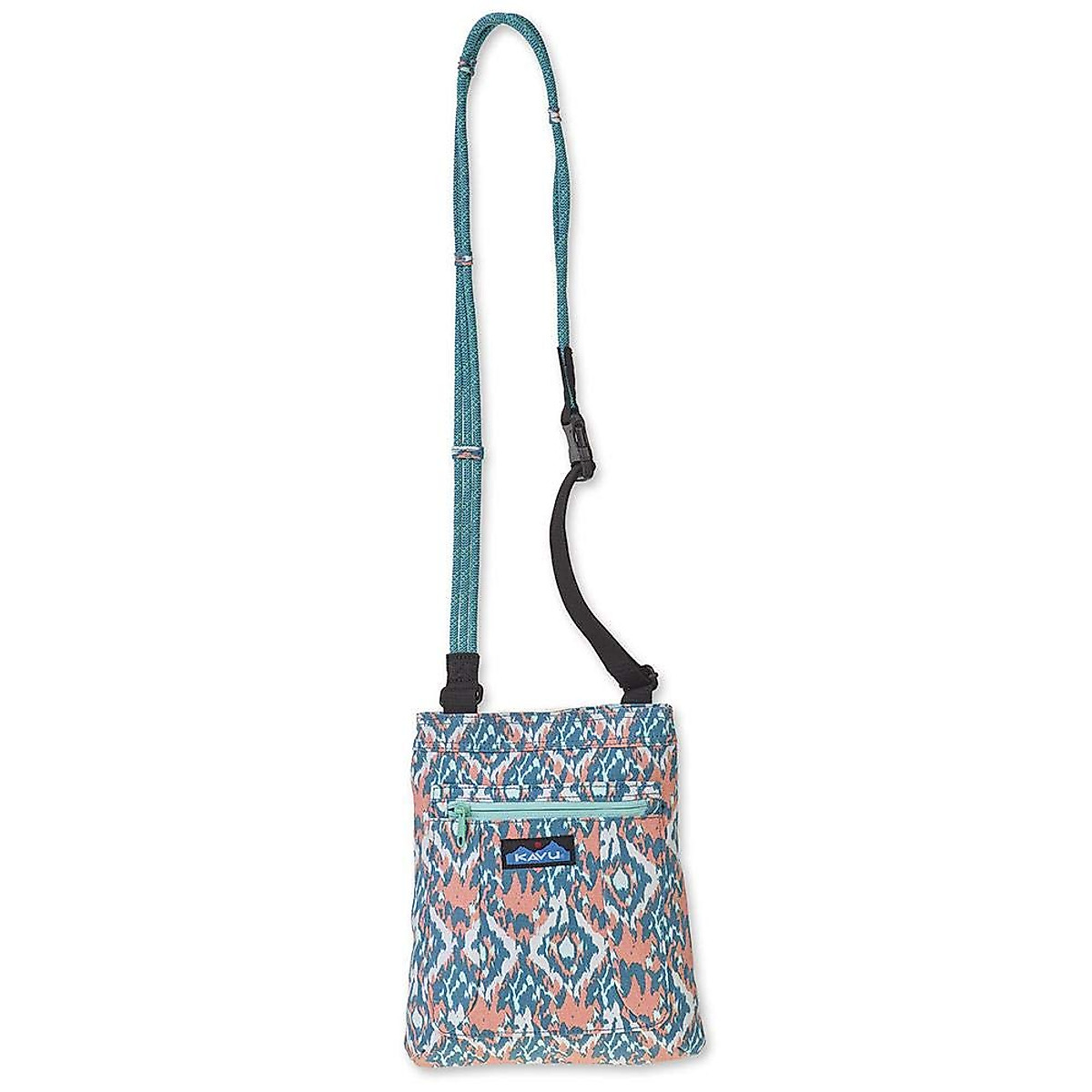 KAVU Keepalong Semi Padded Sling Canvas Rope Crossbody Bag - Beach Paint