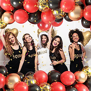 130PCS Red and Black Gold Balloons Balloon Garland Kit, Red Black Gold Baby Bridal Shower Birthday Wedding Valentines Day Party Decorations for Girl Women, Globos Para Decoracion De Fiestas