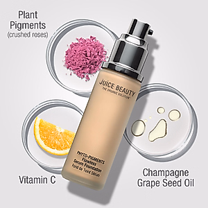 Juice Beauty PHYTO-PIGMENTS Flawless Serum Foundation - Sand | Skin-Perfecting + Age-Defying Serum in One | Plant-Derived Phyto-Pigments -1 fl oz
