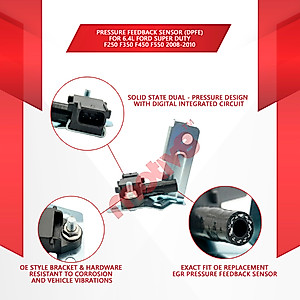 Motiv8 6.4L Power Stroke EGR Pressure Feedback Sensor (DPFE) | Compatible with 6.4L FORD SUPER DUTY F250 F350 F450 F550 2008 2009 2010 | Replaces: 8C3Z9J460D DPFE9 DPFE17 AP63473