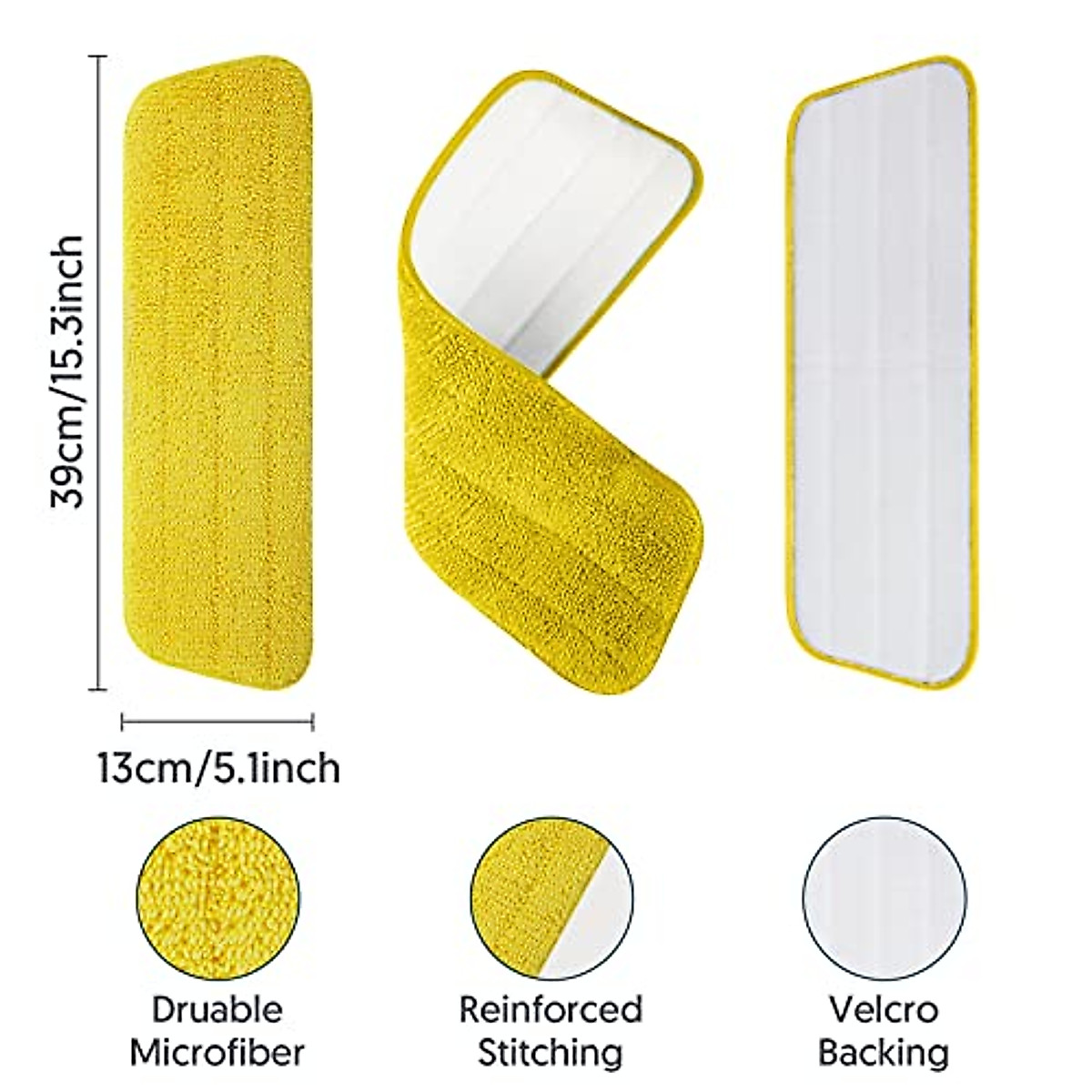 Spray Mops Heads Pads Compatible with Swiffer PowerMop - MEXERRIS Floor Mop Heads Replacement Microfiber Mop Pads Refills Reusable Mop Pads Compatible with Swiffer Power Mop All Spray Wet Mops, 7 Pcs