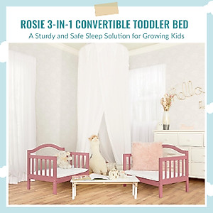 Dream On Me Rosie Toddler Bed in Classic Rose