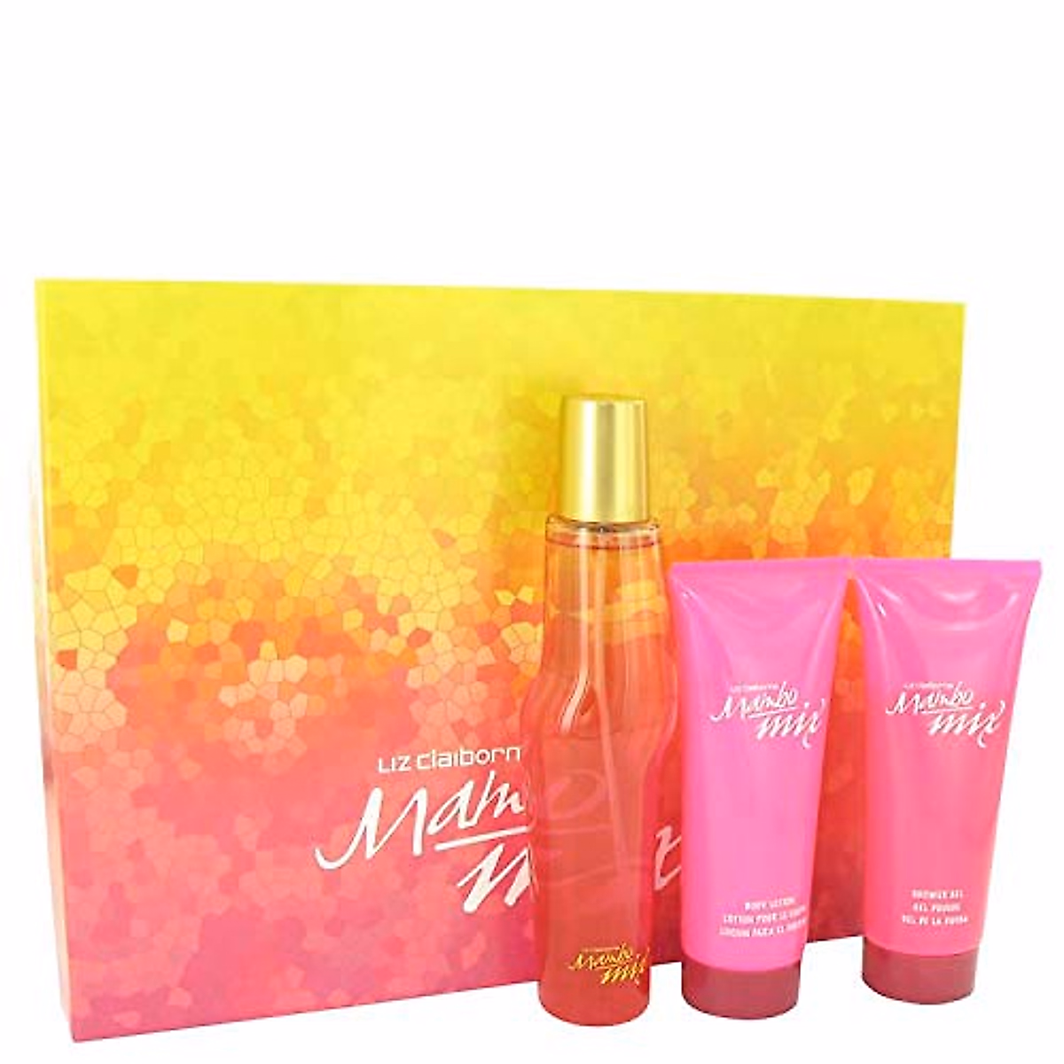 Mambo Mix By Liz Claiborne For Women. Set-eau De Parfum Spray 3.4 OZ & Body Lotion 3.4 OZ & Shower Gel 3.4 OZ