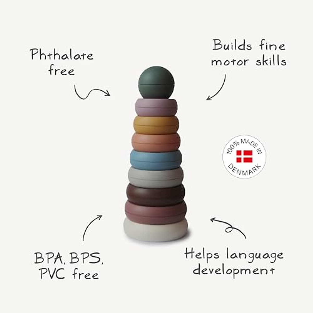 mushie Stacking Rings Toy | Made in Denmark (Original)