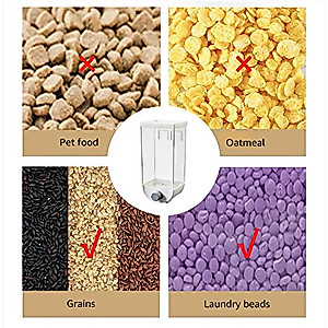 Wall-mounted Cereal Container Dispenser,Baffect Laundry Beads Dispenser Plastic Airtight Storage Containers Sealed Can for food Rice Candy Beans(1000ML 2PC)