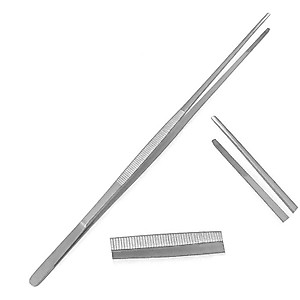 (HUGE JUMBO AQUARIUM AQUA TWEEZERS) THUMB DRESSING FORCEPS SERRATED 24" LONG (DDP BRAND)