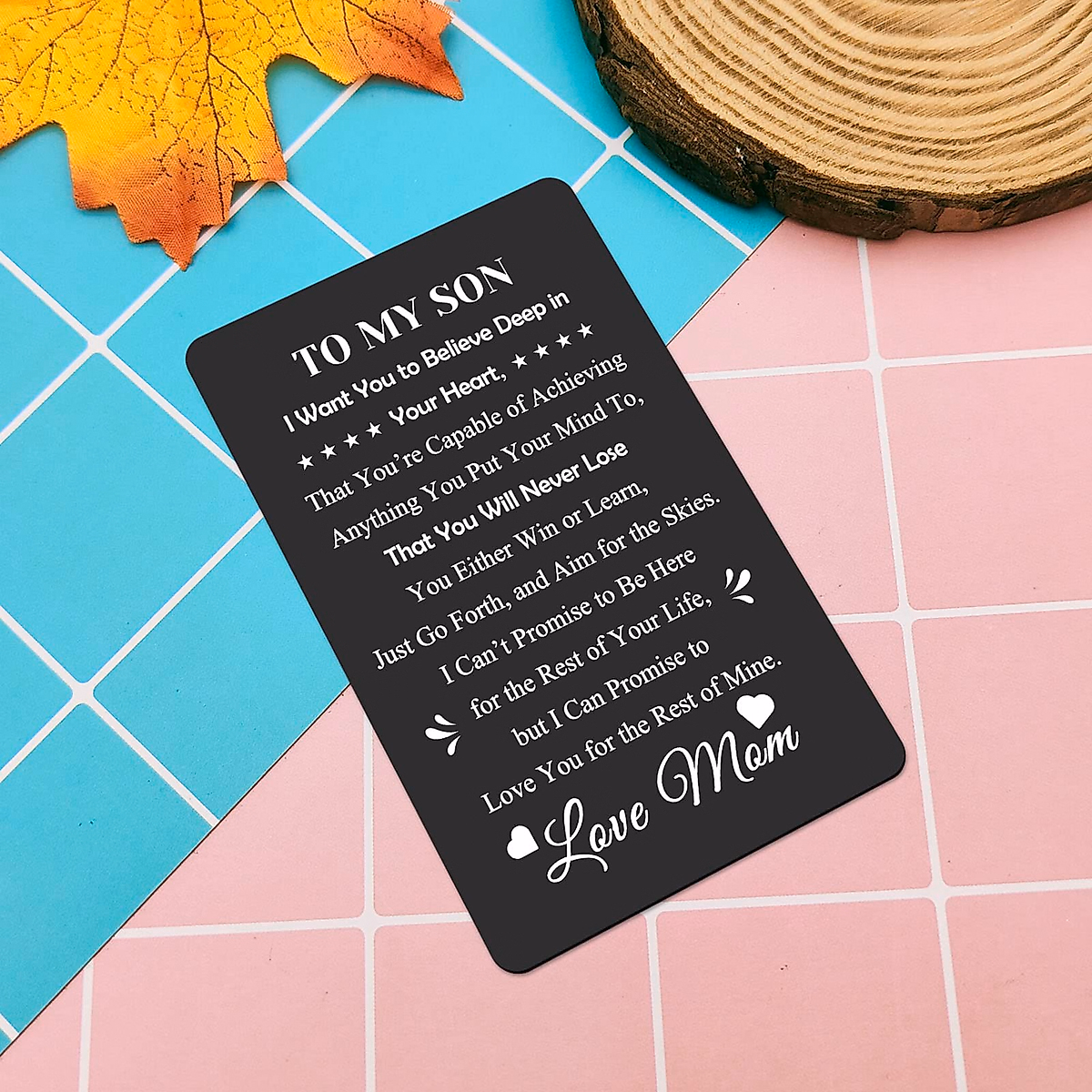 Wallet Insert Card for Son from Mom To My Son Inspirational Gifts Engraved Wallet Card Inserts Inspirational Card Birthday Graduation Wedding Gift Ideas Mom to Son Gifts Son Wallet Card from Mom