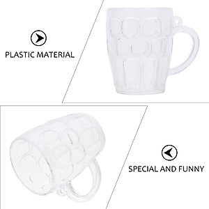 Toddmomy 20pcs Mini Beer Mugs Mini Shot Glasses Clear Beer Cups Plastic Beer Mugs Shot Beverage Tasting Glasses for Beer Sports Party Wedding Oktoberfest BBQ and Picnics