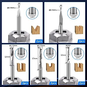 CNC Spindle, 500W CNC Spindle Motor,52mm Clamp with ER11 Collet and 10pcs Router Bit，High Precision for DIY CNC Router Milling and CNC Router Machine