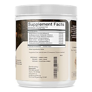 Naturealm - Sacred 7 Mushroom Extract Powder - Filler-Free - Organic - 100 Percent Fruiting Bodies - 8 Oz