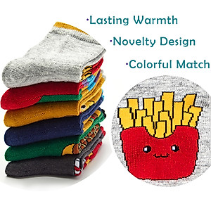 Moon Tree Boys Wool Socks Kids Warm Socks Winter Thermal Crew Socks 6 Pack 5-7 Years