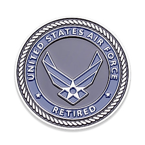 Air Force Retired Challenge Coin - United States Air Force Retired Challenge Coin - Amazing US Air Force Military Coin - Designed by Military Veterans!