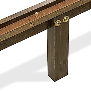 East West Furniture DNP-22-F Full Size Platform Bed with 4 Solid Wood Legs and 2 Extra Center Legs - Walnut Finish