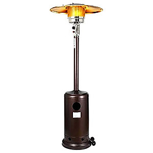 Cottoncolors Propane Patio Heater 48,000BTU Premium Outdoor with Wheel, Hammered Bronze For Outdoor Portable
