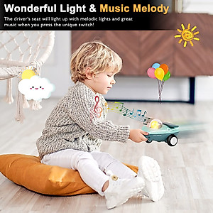 FVLFIL 4PCS Toy Car Electric Music Set, OYN Food Grade ABS Material Car, Plane, Train, Submarine Vehicle Four-Piece, Gift Specially Designed for Children and Babies (More Than 12 Months)………