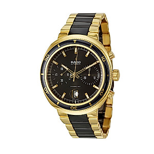 Rado D Star Chronograph Automatic Yellow Gold PVD and Black Ceramic Men's Watch R15967162