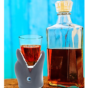 CoTa Global Gray Dolphin Shaped Shot Glass, Cool & Funny Whiskey Tequila & Alcohol Drinking Glass Dolphin For Shots, Dolphin Gift For Men & Women 2.50" x 4" 1.5 Oz