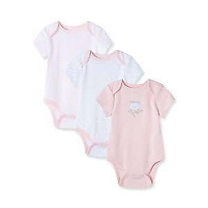 Little Me Baby Girls' 3-Pack of Onesies, Pink, Newborn