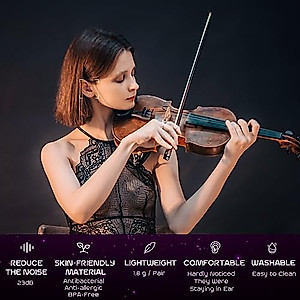 2 Pairs High Fidelity Concert Ear Plugs, Reusable Ear Plugs for Noise Reduction - Hearing Protection Earplugs Silicone Ear Plugs for Concert Music Festivals Nightclub and Raves Party, 23dB