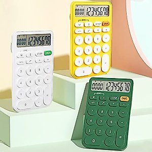 VEWINGL Standard Calculator 12 Digit,with Timers and Alarm Clock,Calculator with Large LCD Display for Office,School,Home & Business Use,Automatic Sleep,with Battery(Green)